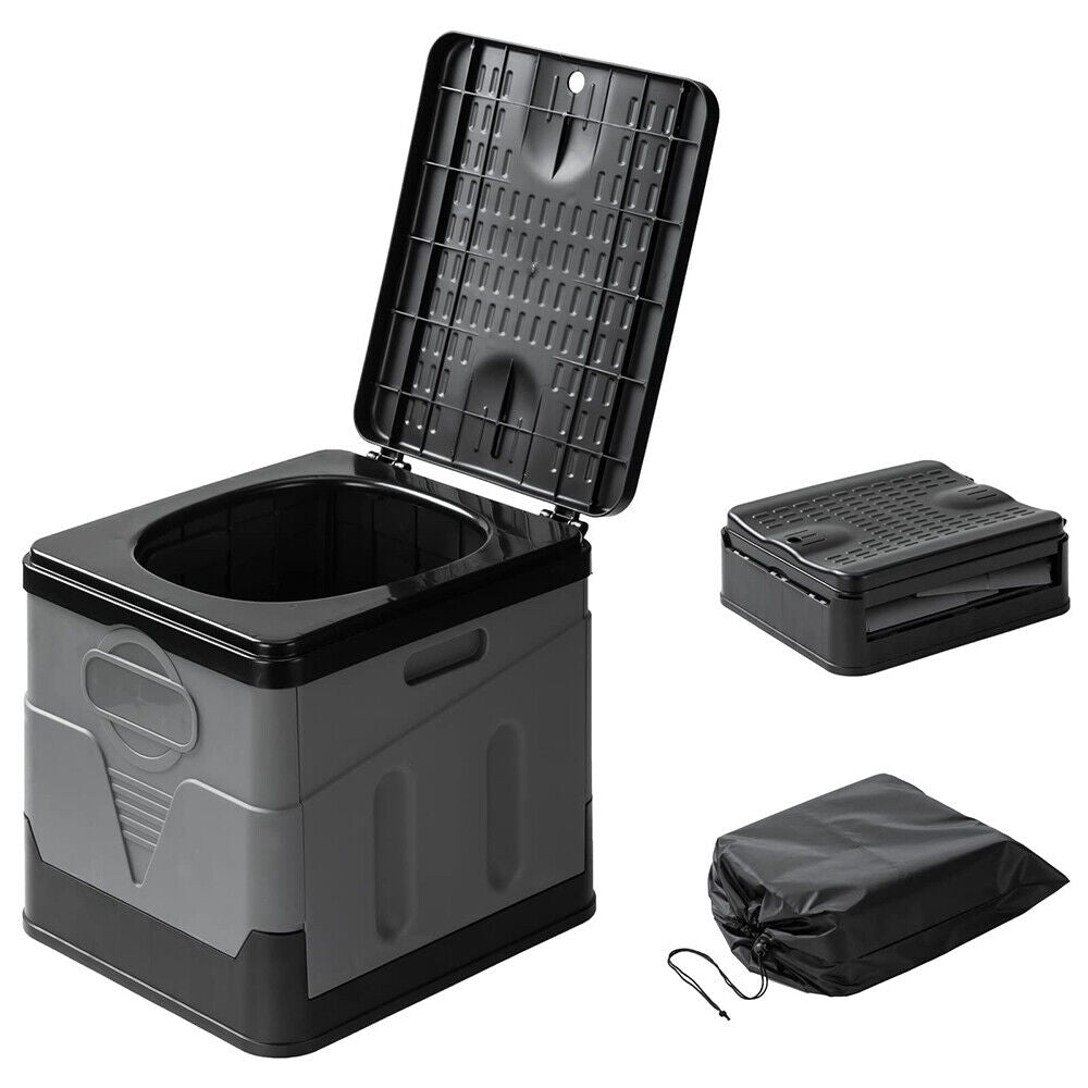 20L Folding Portable Camping Toilet Bucket Seat Travel Outdoors ...