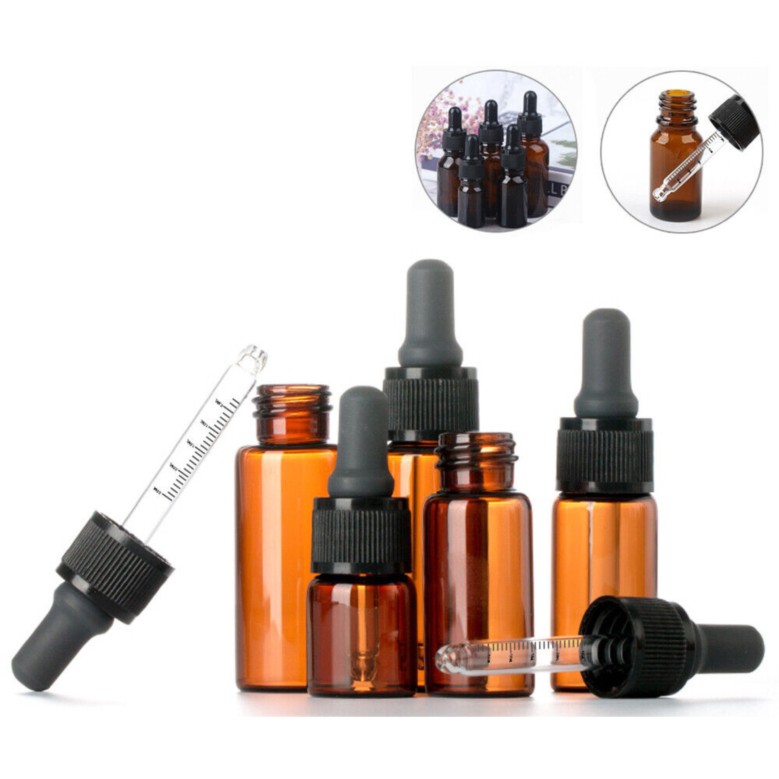 Amber Glass Liquid Dropper Bottle for Essential Oils – Memory Tech