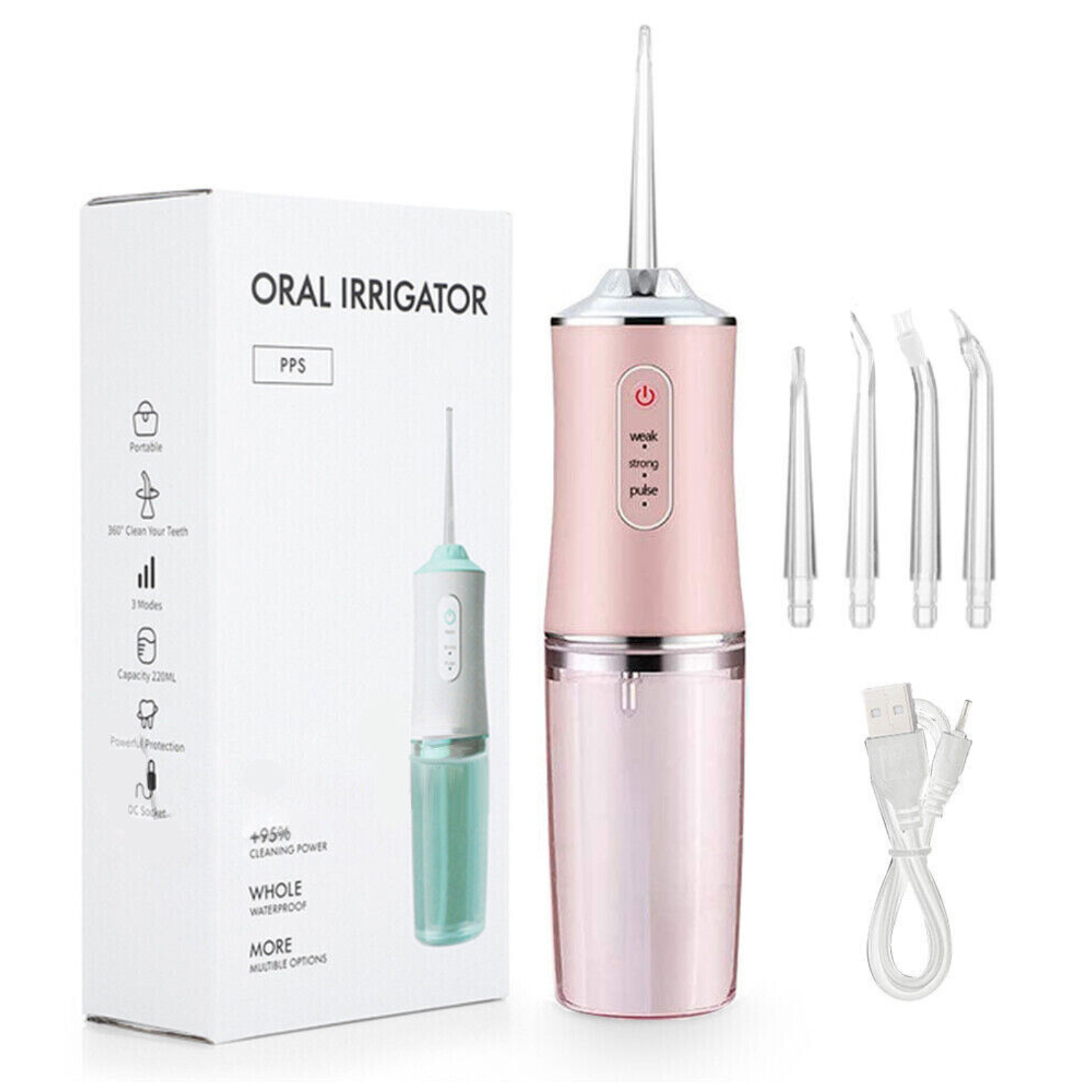 Wireless Oral Irrigator for Teeth Cleaning - 4 Flosser Heads – Memory Tech
