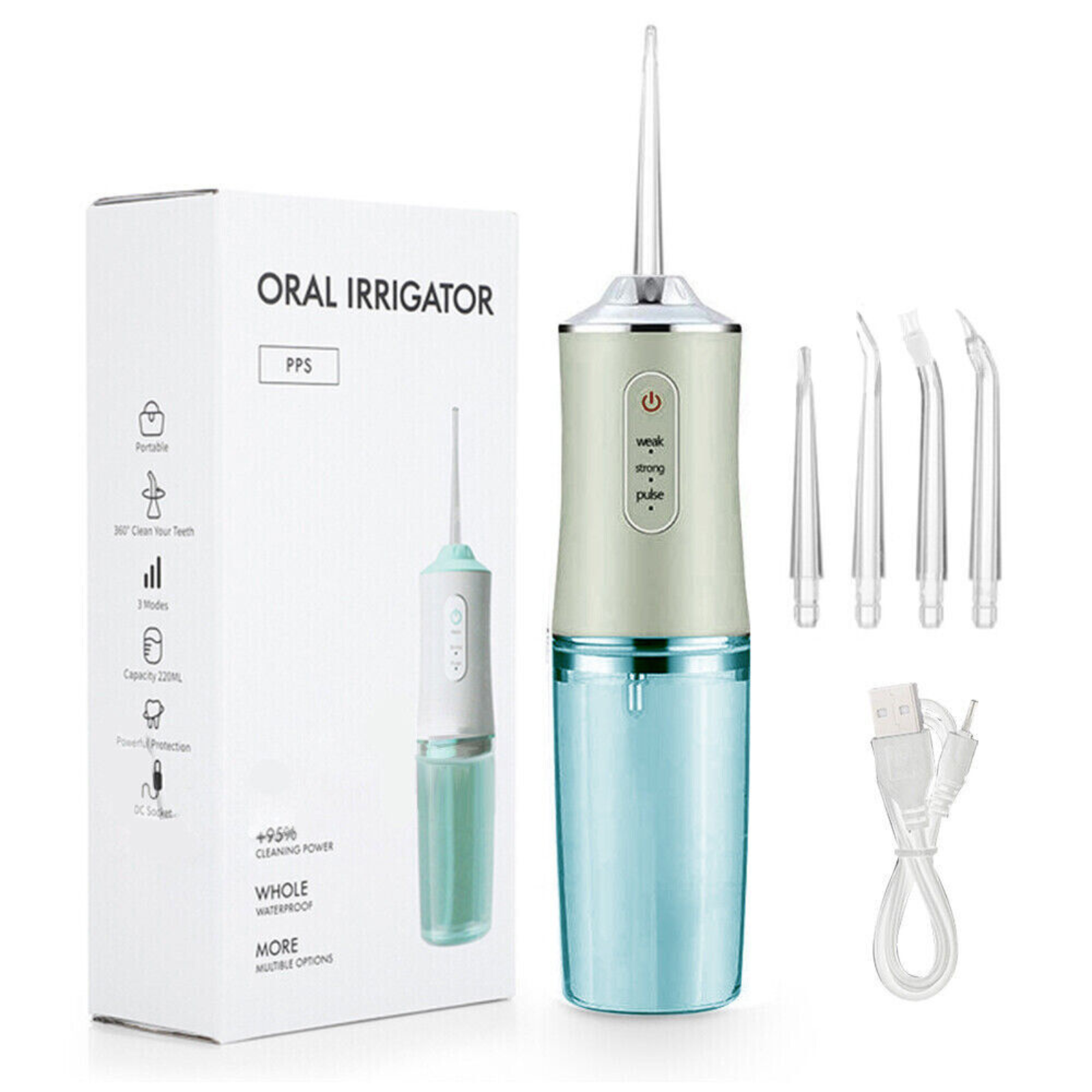 Wireless Oral Irrigator for Teeth Cleaning - 4 Flosser Heads – Memory Tech