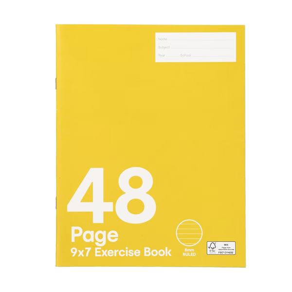 Premium 9x7 Exercise Book: 48 Pages, 55GSM, 8mm Rule – Memory Tech