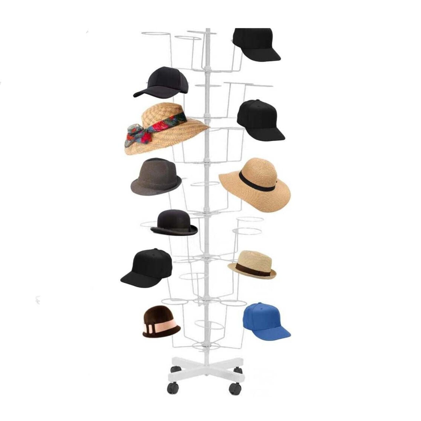 7Tier Rotating Hat Cap Holder Organizer Stand Floor Display Rack ...