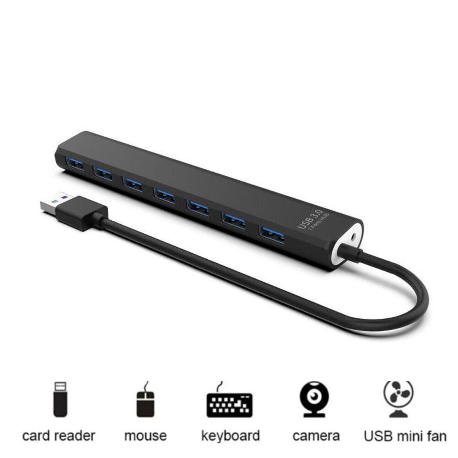 Multi USB Hub 7 Port High Speed Slim Compact Smart Splitter – Memory Tech