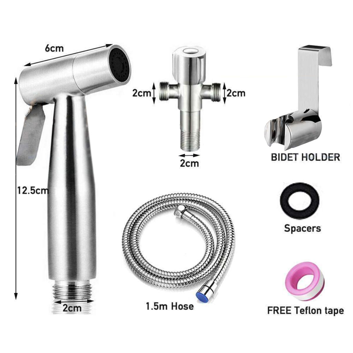 Stainless Steel Bidet Spray Kit for Toilet Shower Diverter – Memory Tech