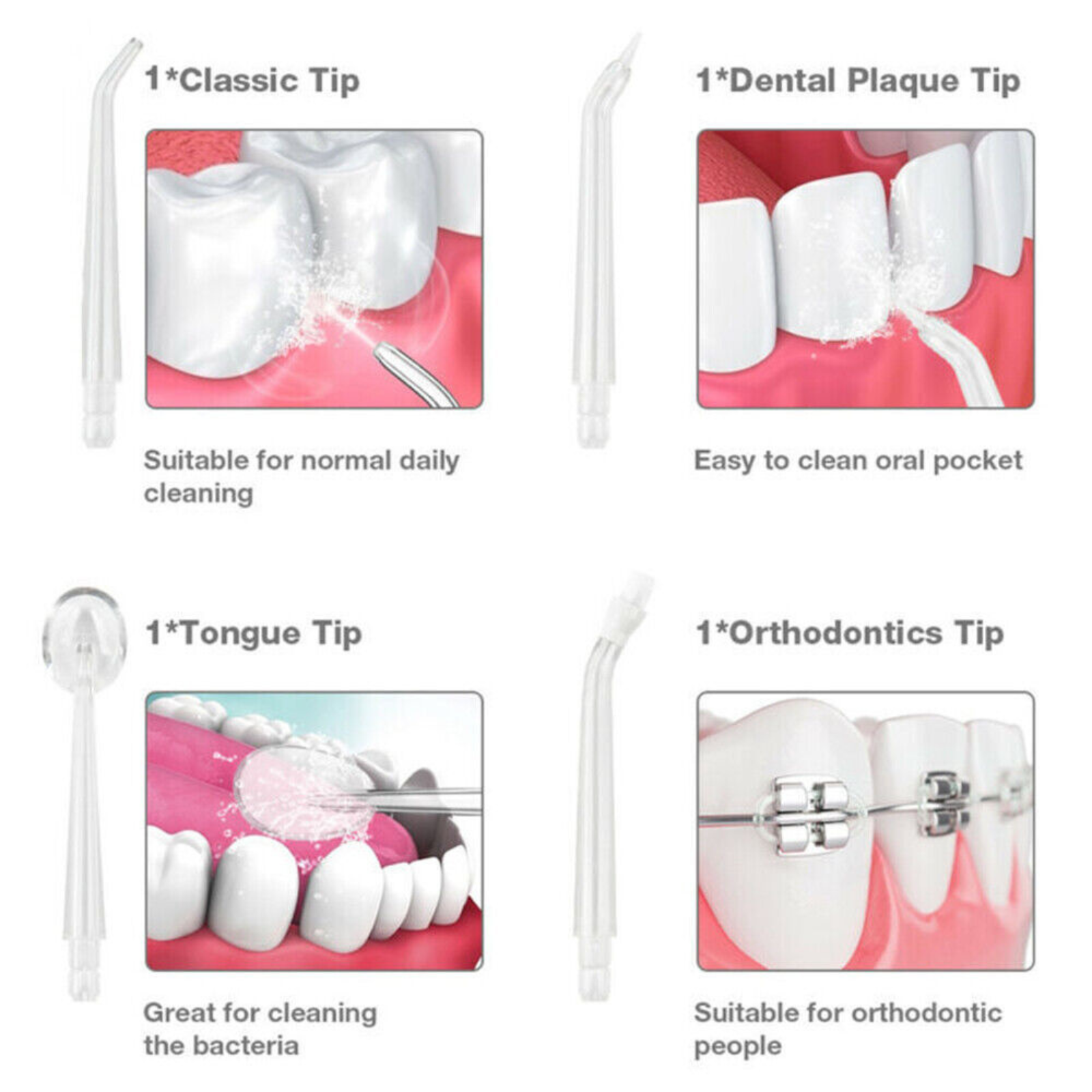 Wireless Oral Irrigator for Teeth Cleaning - 4 Flosser Heads – Memory Tech