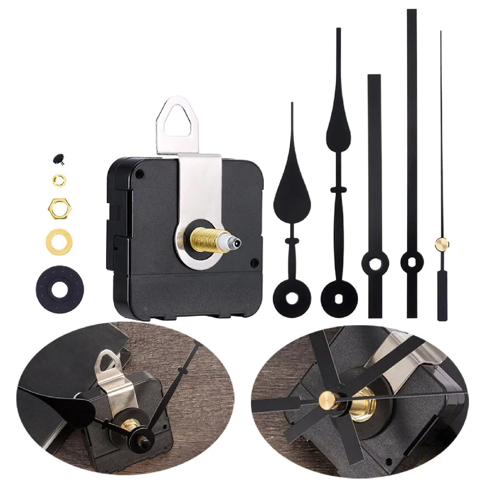 Wall Clock Quartz Movement Long Spindle Hands Kit 12 Pieces – Memory Tech