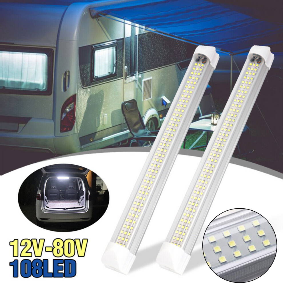 2x 12V LED Strip Lights Bar for Caravan Boat Camping Fishing - Interior ...