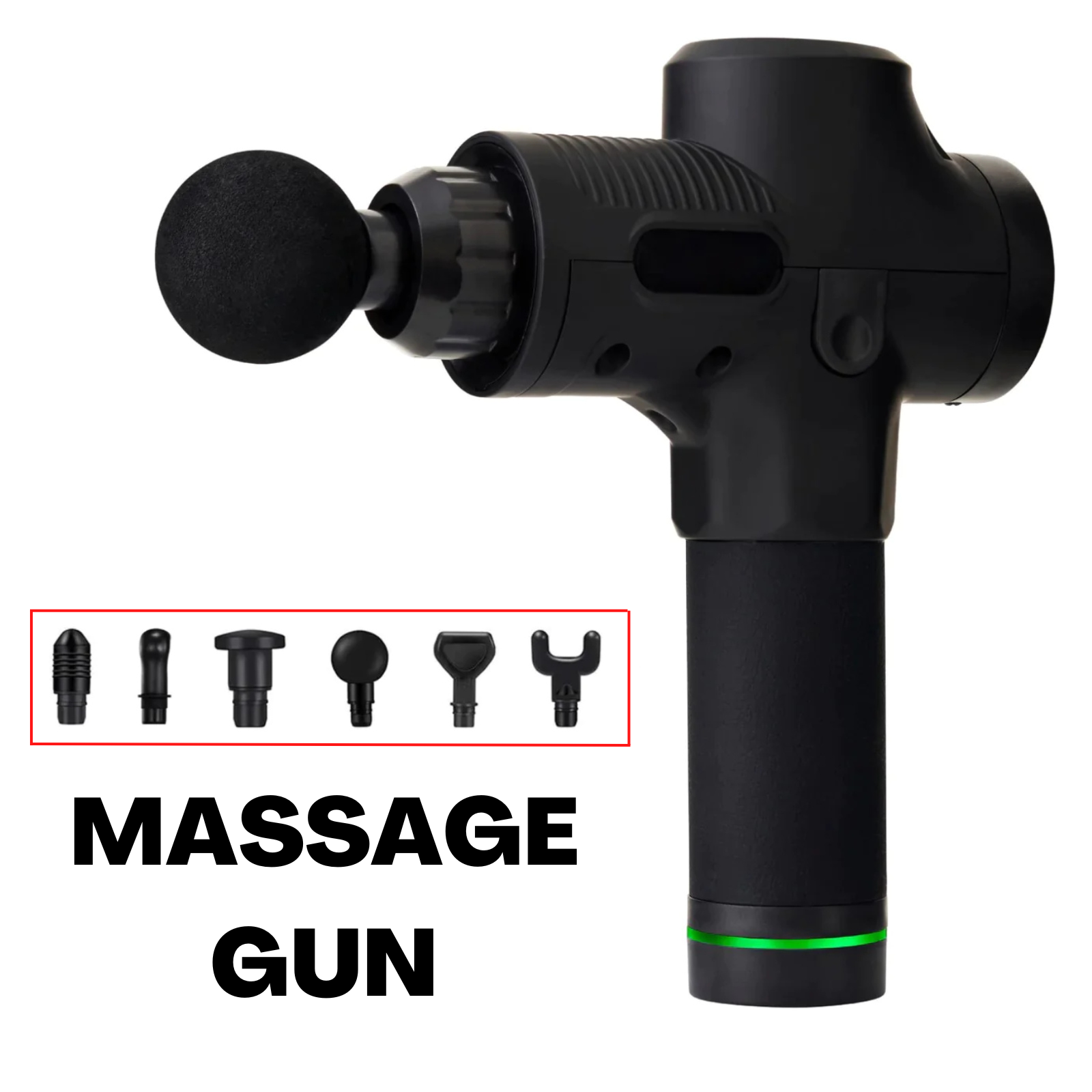 Powerful LCD Massage Gun with 6 Heads for Deep Tissue Therapy – Memory Tech